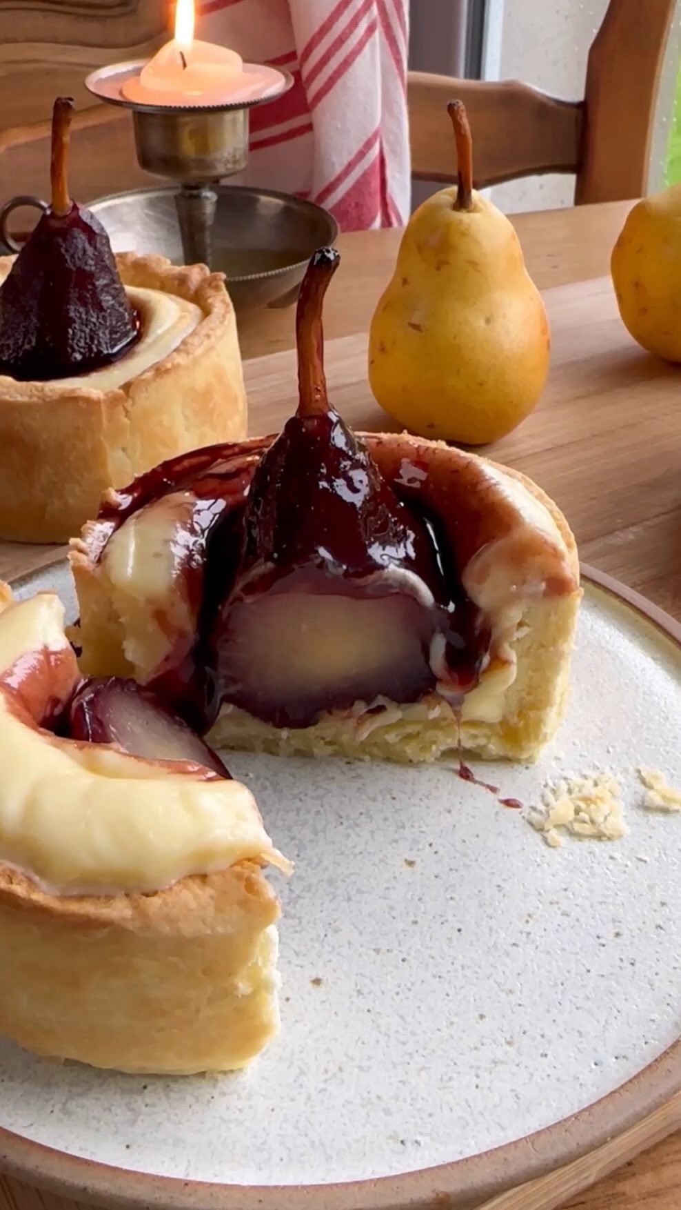 Receta de Tarta de peras al Malbec